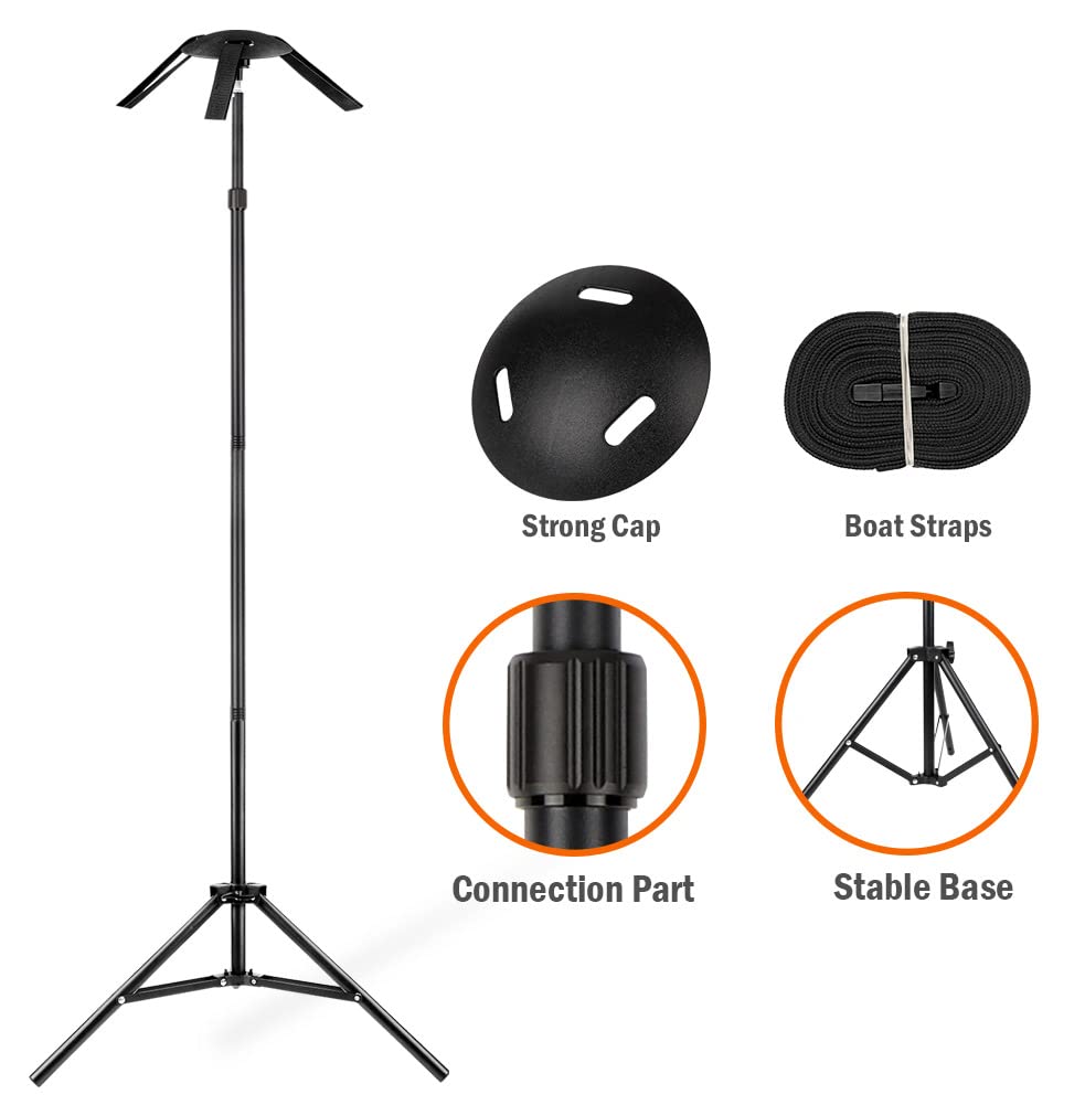 iCOVER Boat Cover Support Pole-Height Adjustable Iron Alloy Support Pole Telescoping Support System with Tripod Base for Jon Boat Pontoon Boat for Patio Furniture Cover