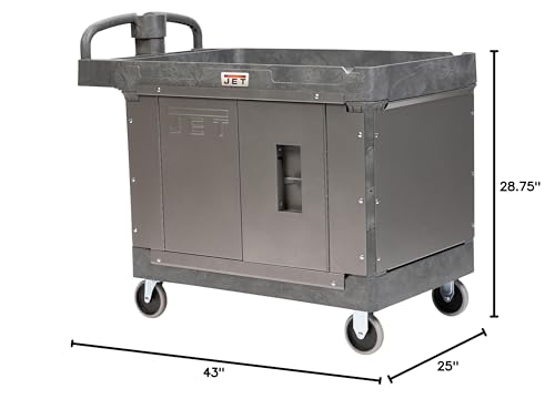 JET PUC-4325 Resin Utility Cart with JT1-125 LOAD-N-LOCK Security System