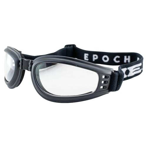 Epoch Eyewear Folding Padded Motorcycle Goggle with Clear Lens