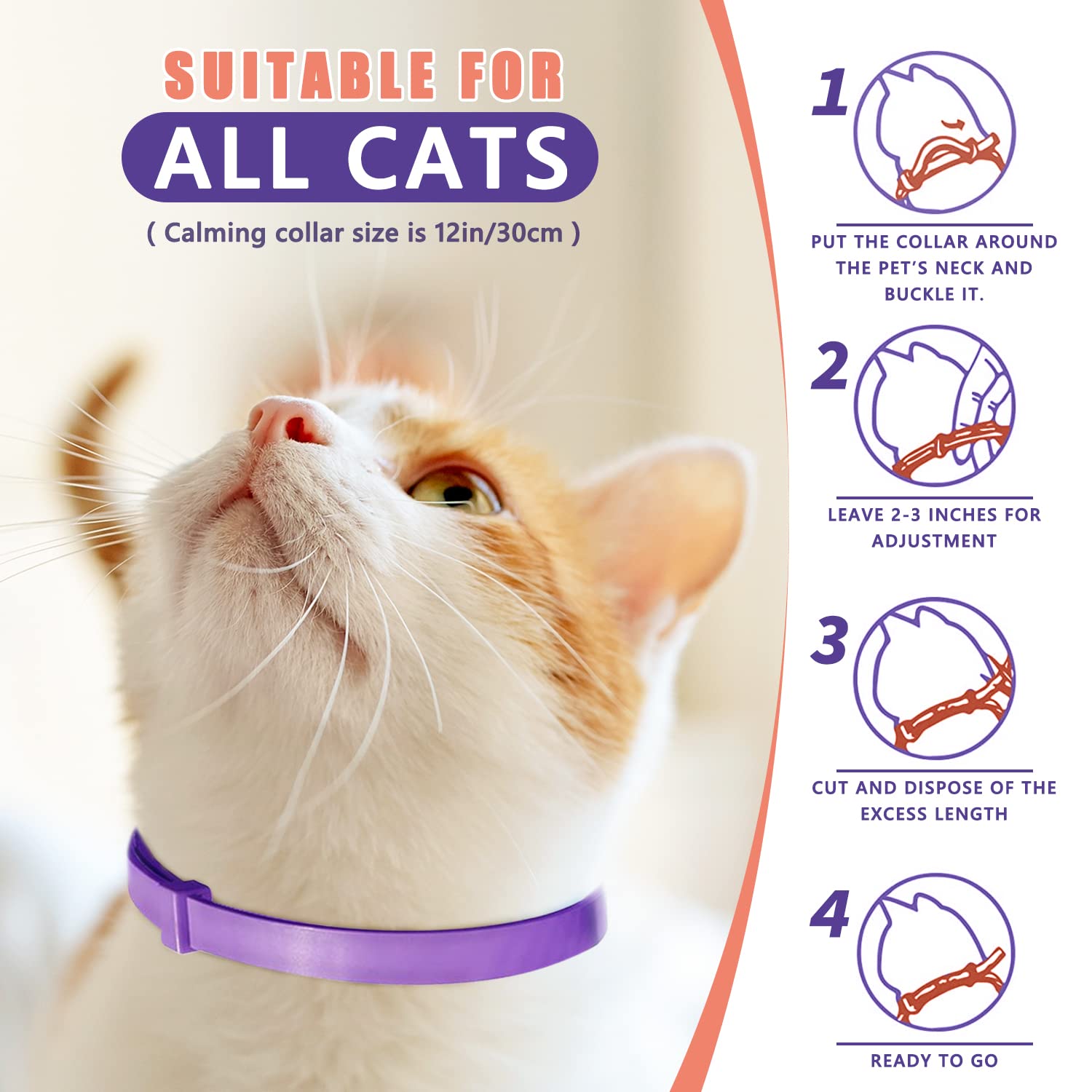 OCSOSO 3-Pack Pheromone Calming Collars for Cats Offers Long-Lasting Calming Relief - Ideal for Reducing Anxiety and Stress Related Behaviors!