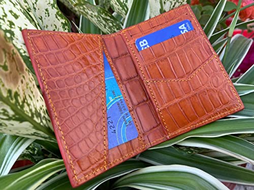 Vietnam Double side Brown Crocodile Alligator leather skin Credit Cardholder, leather credit cardcase, leather creditcard cover