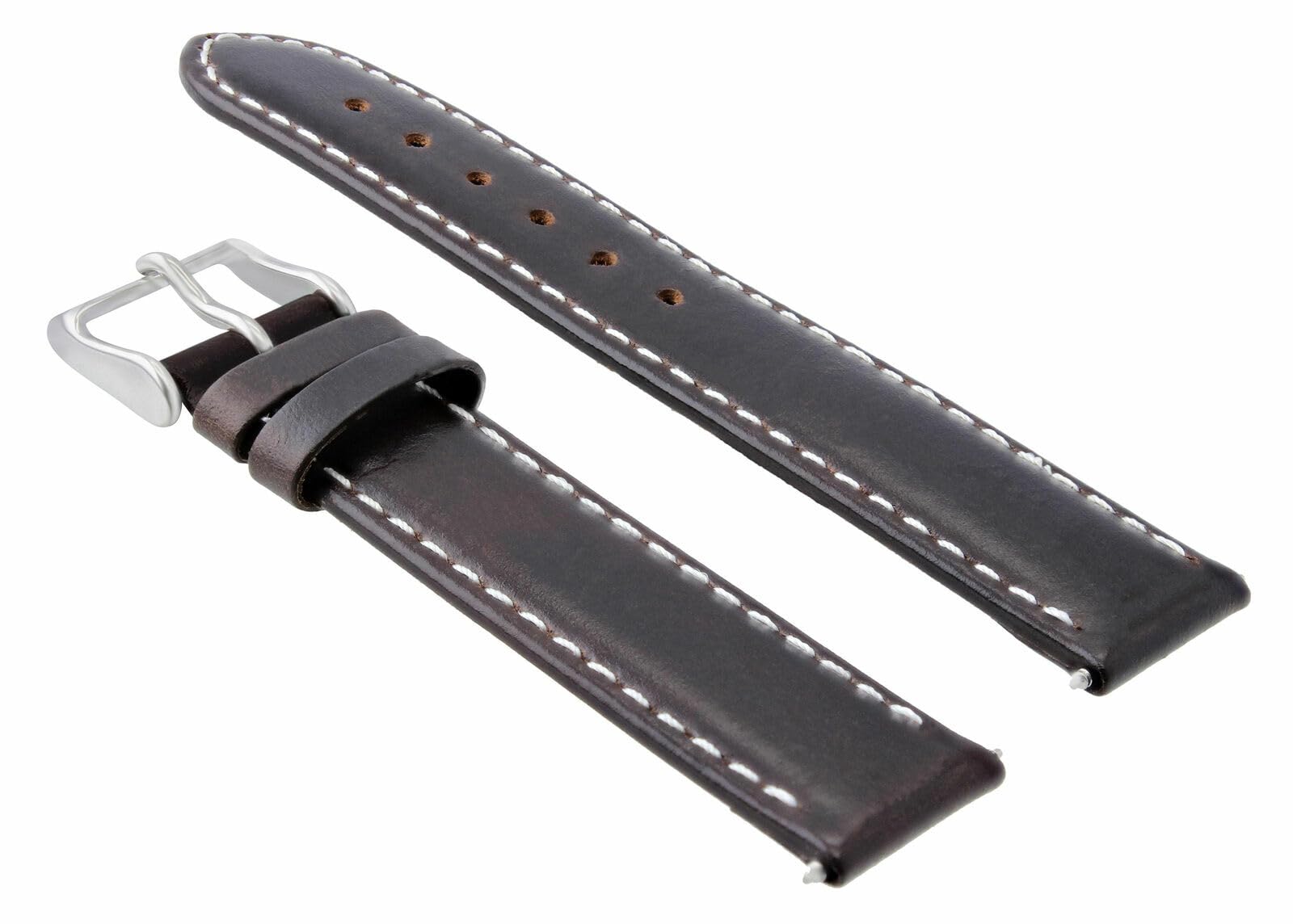 Ewatchparts 20MM SMOOTH LEATHER WATCH STRAP BAND COMPATIBLE WITH IWC PILOT PORTUGUESE TOP GUN BROWN WS