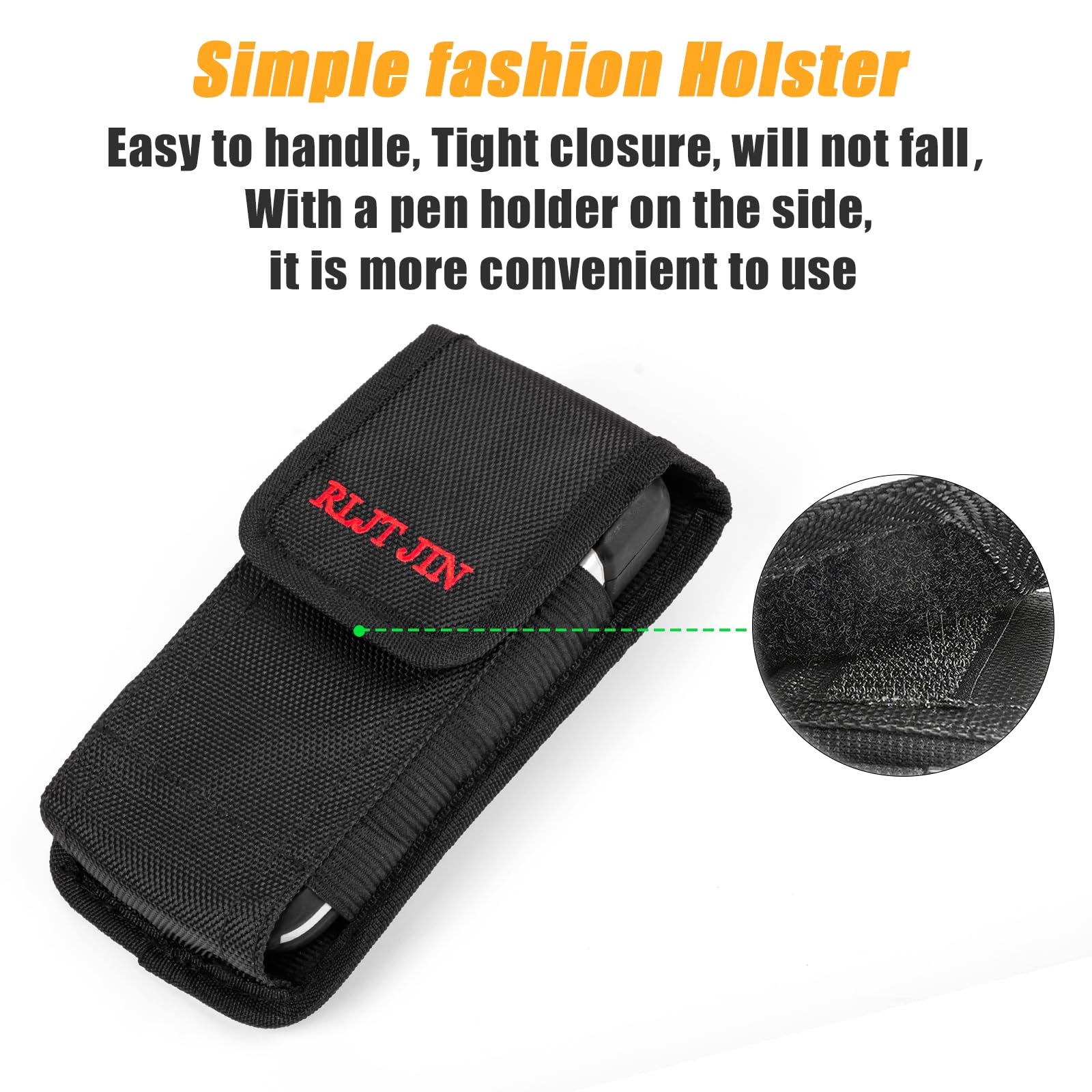 RLJT JIN TC77 Scanner Holster,Durable Carrying Case Pouch for Zebra TC70x,TC70,TC72,TC75,TC77,M60,MC67 Handheld Barcode Touch Mobile Computer,Metal Belt Clip,Pen Holder and with Belt Loop.