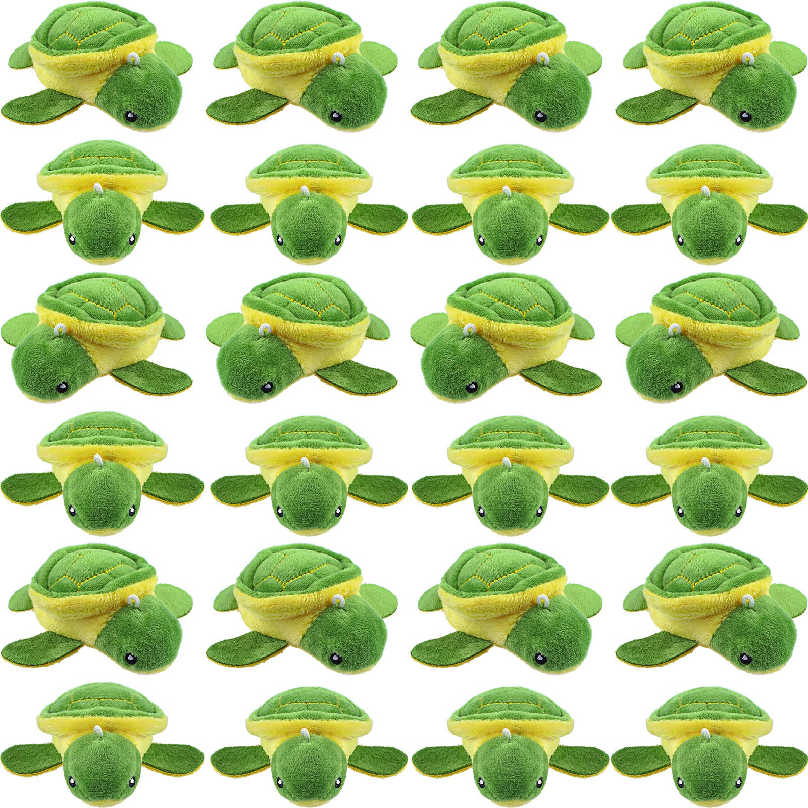HyDren 24 Pcs Small Turtle Stuffed Toy Soft Sea Turtle Animal Plush Toys Adorable Turtle Stuffed Animal Plush Turtle Toys Turtle Party Decorations for Birthday Beach Ocean Party(Vivid Style)