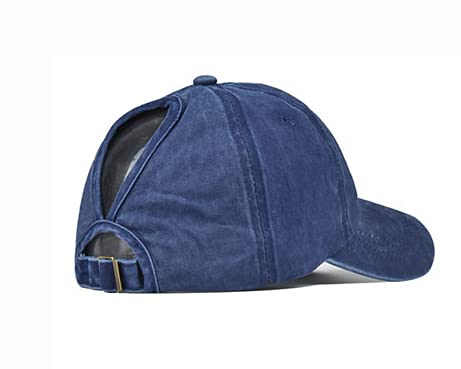 Eohak Ponytail Baseball Hat Distressed Retro Washed Womens Twill