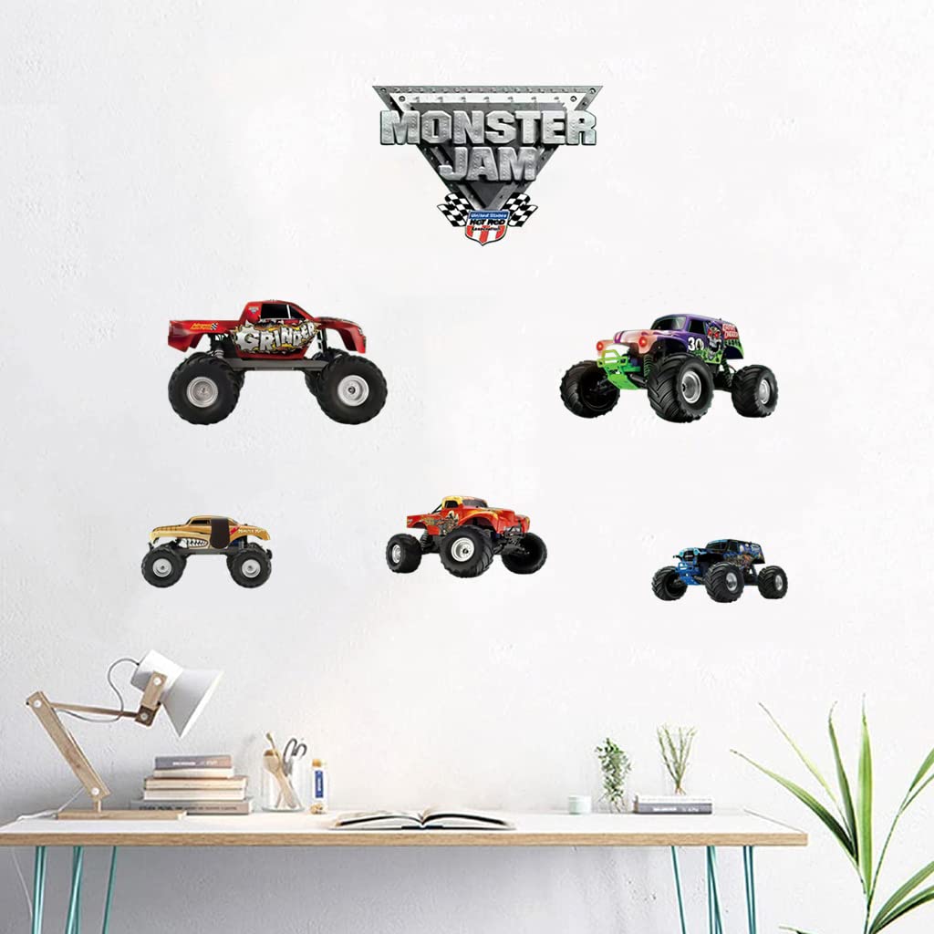 Monster Jam Wall Decal Stickers for Kids Bedroom Playroom Nursery Wall Art Decor