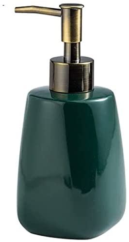Soap Dispenser for Bathroom Kitchen, Refillable Hand Bath Soap Body Wash Shampoo Ceramic Dispenser Pump Bottles for Kitchen Bathroom Sink Vintage Modern Design (Color : Green)