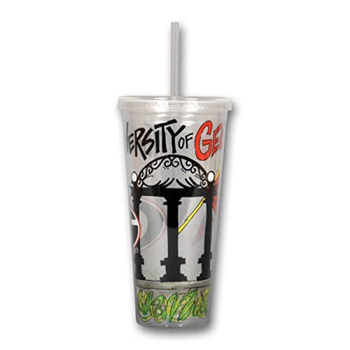 Magnolia Lane Georgia College Football Bulldogs 22oz Tumbler with Lid & Straw, Clear, 50176
