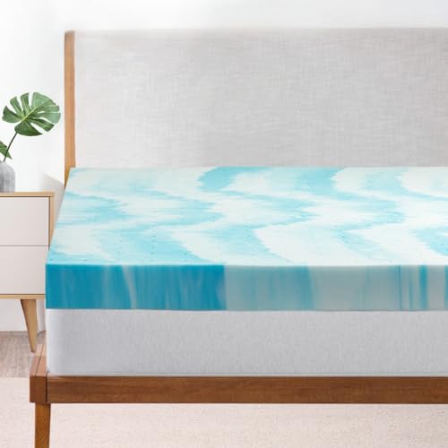 JJDANFILL 3 Inch Gel Swirl Memory Foam Mattress Topper for Pressure Relievingā Cooling Gel InfusedāCertiPUR-US Certified - Twin XL
