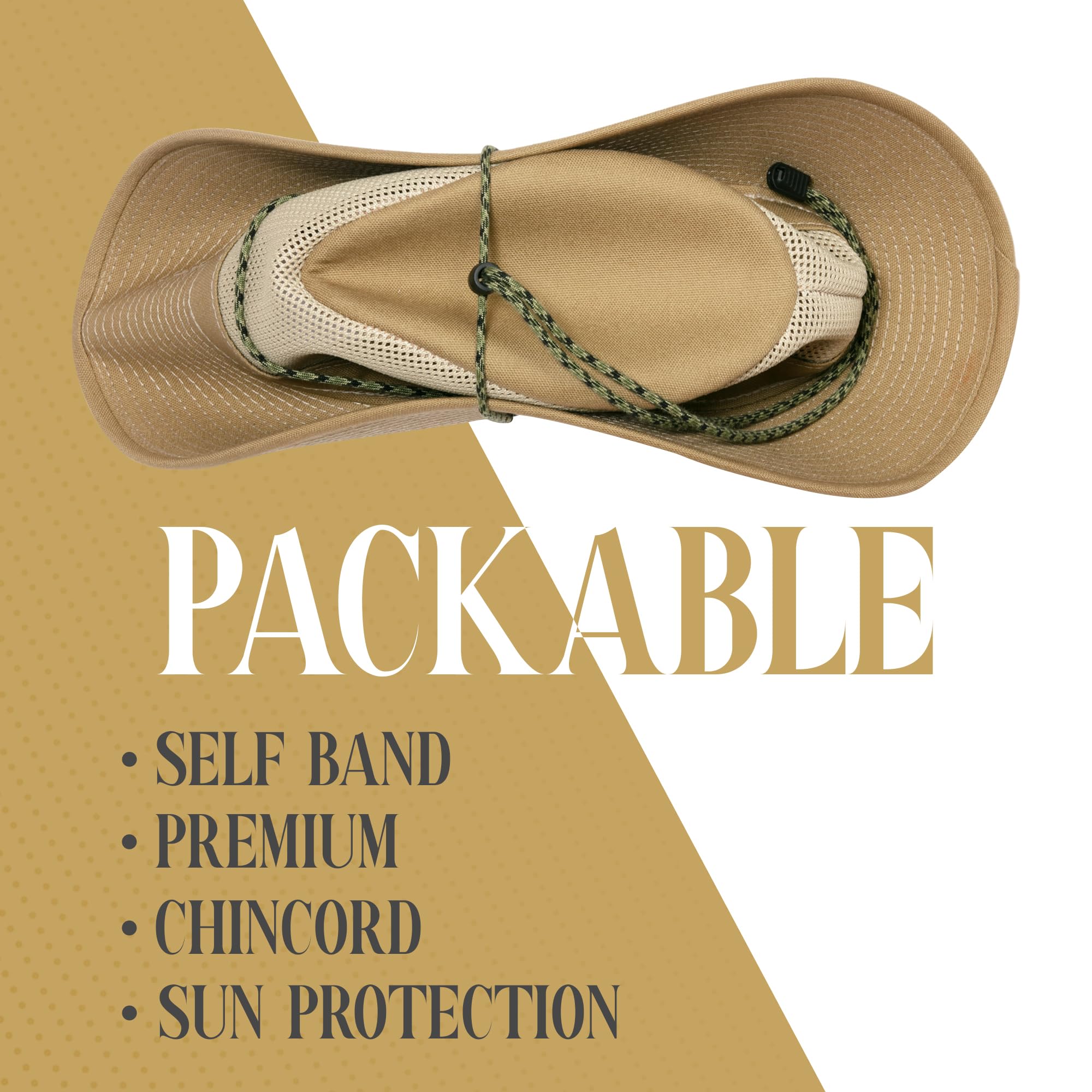 Henschel Aussie Mesh Breezer Hat - Packable Sun Protection for Outdoor Activities. Ideal for Hiking, Fishing & Camping. (US, Alpha, Medium, Khaki)