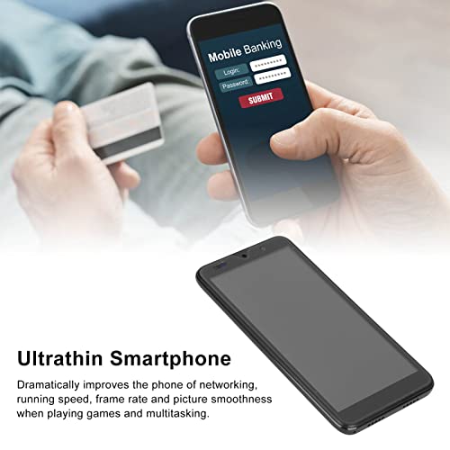 Jeanoko Ultrathin Smartphone, 5.45in Full Screen Phone HD Camera 4GB ROM for Ring Up(Black)