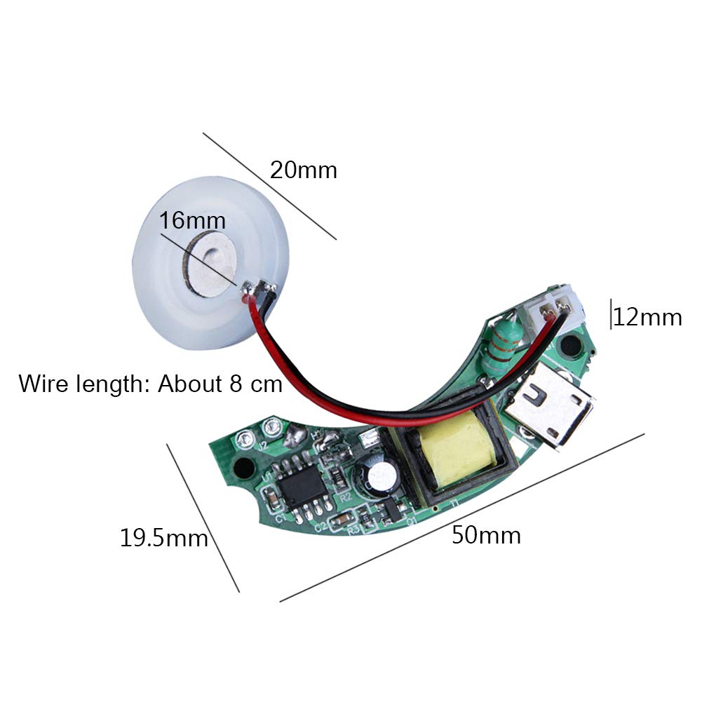JIANWEI Mini Humidifier Driver Board, 5v Atomizatio-n Discs Plate Module Integrated Circuit Board Replacement with Timing Switch for Home Ultrasoni-c Stable Replacement Low Power(As Show)
