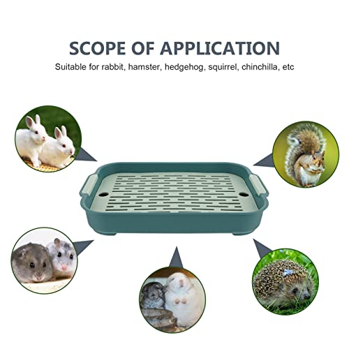 VILLCASE Rabbit Large Litter Box Guinea Pig Training Pan Cage Accessories Toilet Tray for Rats Hamster Ferret ( Green )