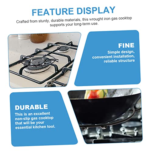 VILLCASE Shelf for Stove Iron Shelf Brackets Tool Stand 4pcs Non- Pot Rack Wok Accessories Gas Stove Support Gas Stove Accessory Black Iron Gas Stoves Tool Pan Holder Oven Accessories