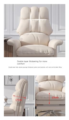 Ergonomic Office Chair, Desk Chairs with Wheels Home Office Computer Game Comfortable Modern Simple Lift Swivel Chair (Color : White)