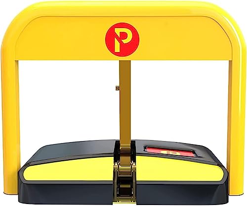 Parking Barrier Post Safety Bollard Remote Control Parking Lock, Automatic Barrier Alarmed Carport Tool Electric Parking Barrier, Mini Security Post for Driveways Carports, Parking Space Lock Folding