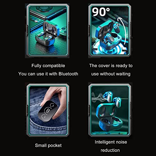 LILAJO Wireless Headphones in-Ear - Stereo Sound Sports Earplugs with Mirror Design LED Smart Display - Noise Reduction Bluetooth Headset - Touch-Control Immersive Premium Sound Earbuds