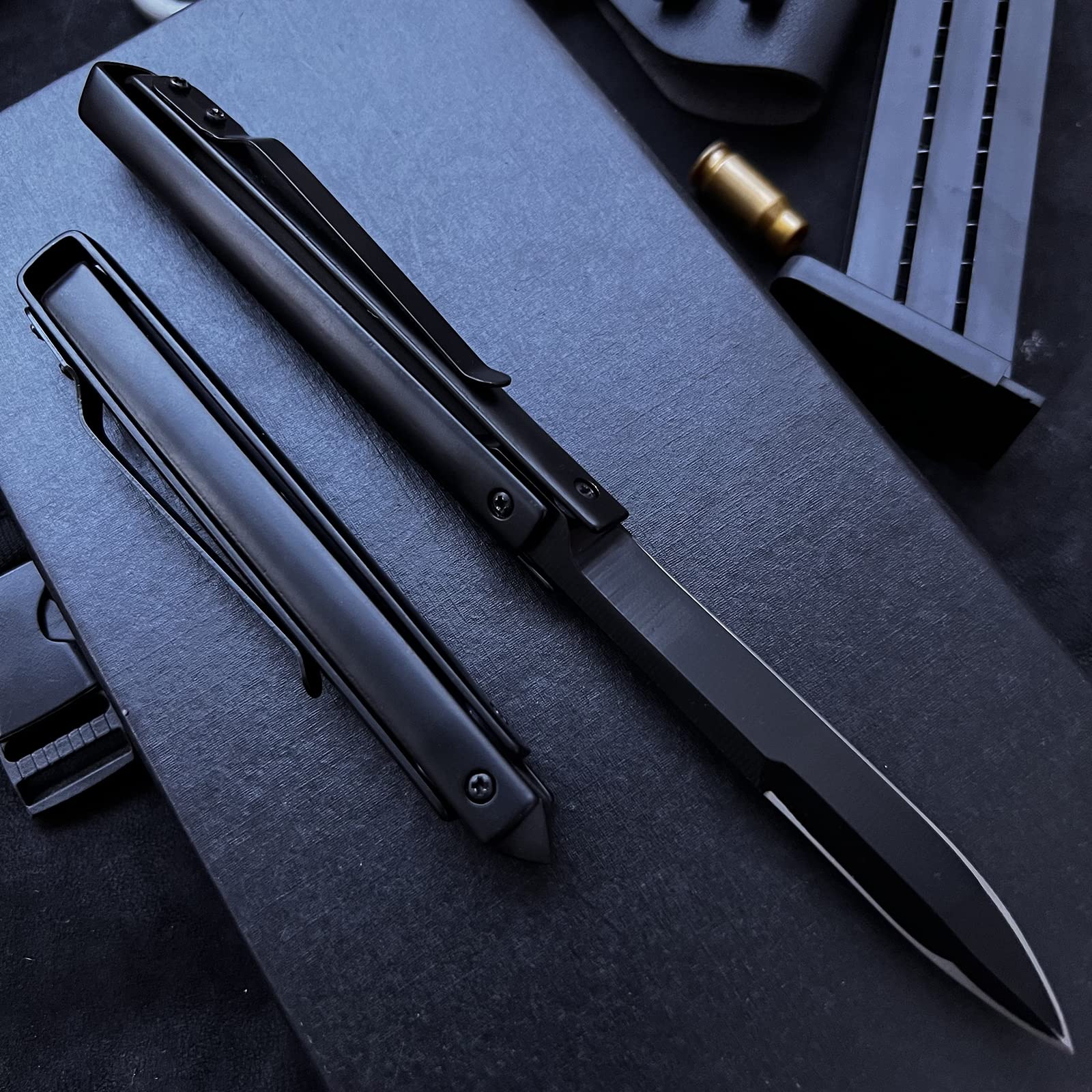 MADSABRE Custom Personalized Knife Pocket Tactical Survival Folding Blade Knives 8.1-in Outdoor Camping Survival Knive Collection Gifts Knifes (Black)