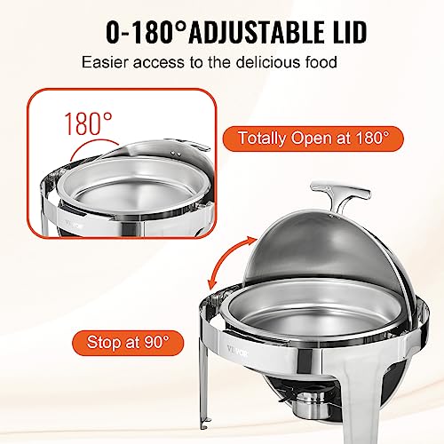 VEVOR Chafing Dish Buffet Set, 2 Packs, Silver