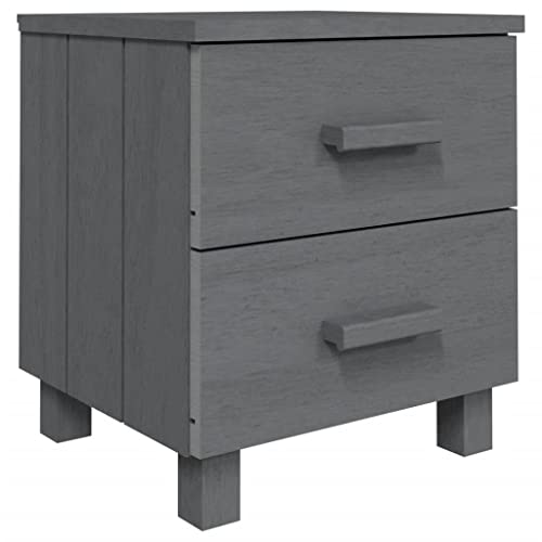 Makastle Nightstands Set of 2, Farmhouse End Tables Set of 2, Solid Wood Sofa Side Table Accent Table with 2 Drawers, Bedside Table for Bedroom Living Room, 15.7"x13.8"x17.5"