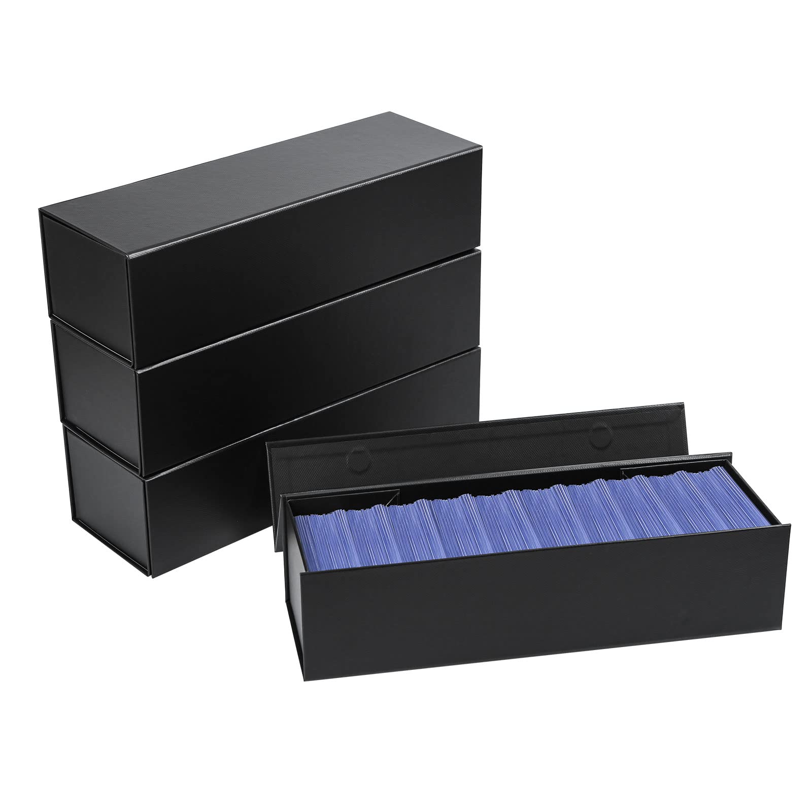 HYMENEX Trading Card Storage Box, Trading Cards Holding Box for 200 Cards with Toploader, Card Storage Box Holds 900 Cards Baseball Card Storage Box - 4 Packs