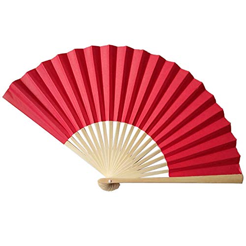 Hand Fans Folding fan Solid Hand Held Paper Fans Bamboo Folding Fans Handheld Folded Fan for Party Hand Fan Cool Bamboo Flower Personalized (Color : D)