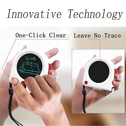 KIVNIEHI Smart Tape Measure 16ft/5m with LCD Writing Tablet 2 in 1 Retractable Measuring Tape Fashion Tape Measure for Construction Carpenter DIY, Units inches & cm
