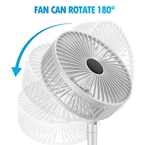 MAESHOP Portable Desk Fan 3 Speeds Wind Quiet Foldable Rechargeable Battery Operated USB Desktop Folding Fan For Office Trave Home Desk Outdoor Bedroom Trave,6.5-Inch (White)