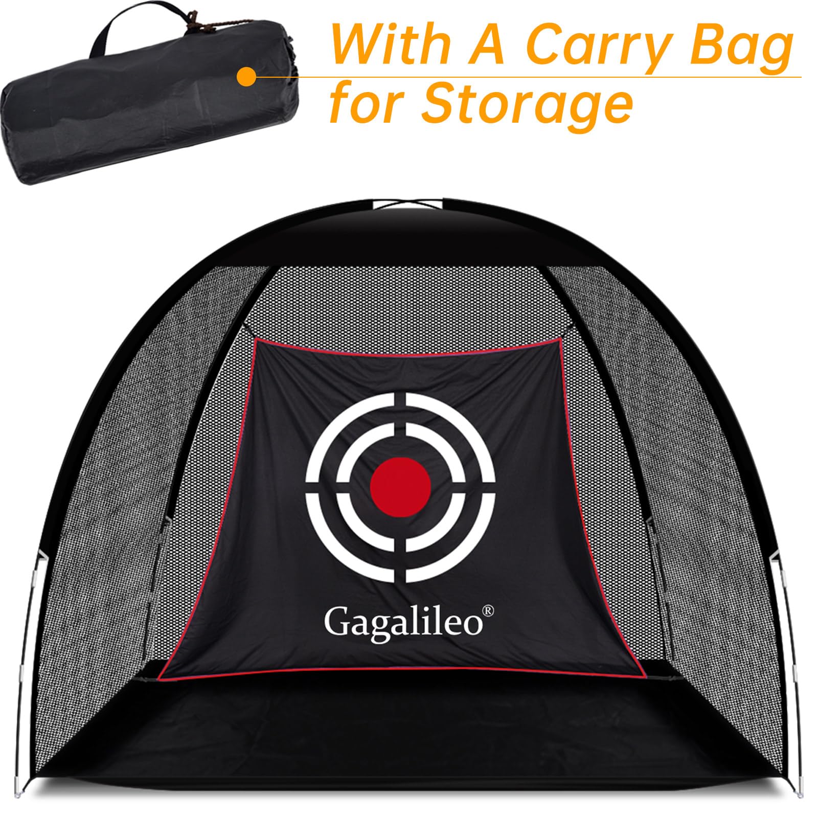 Golf Hitting Practice Nets for Backyard Driving Heavy Duty Men Real Indoor Golf Balls Hitting Pitching Driving Nets for Indoor Outdoor Garage Use Golfing Swing Training Impact Cages with Frame and Net