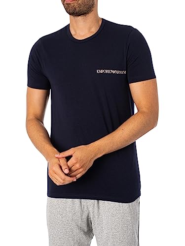 Emporio Armani Men's Core Logoband 2 Pack T-Shirt, Rope/Marine