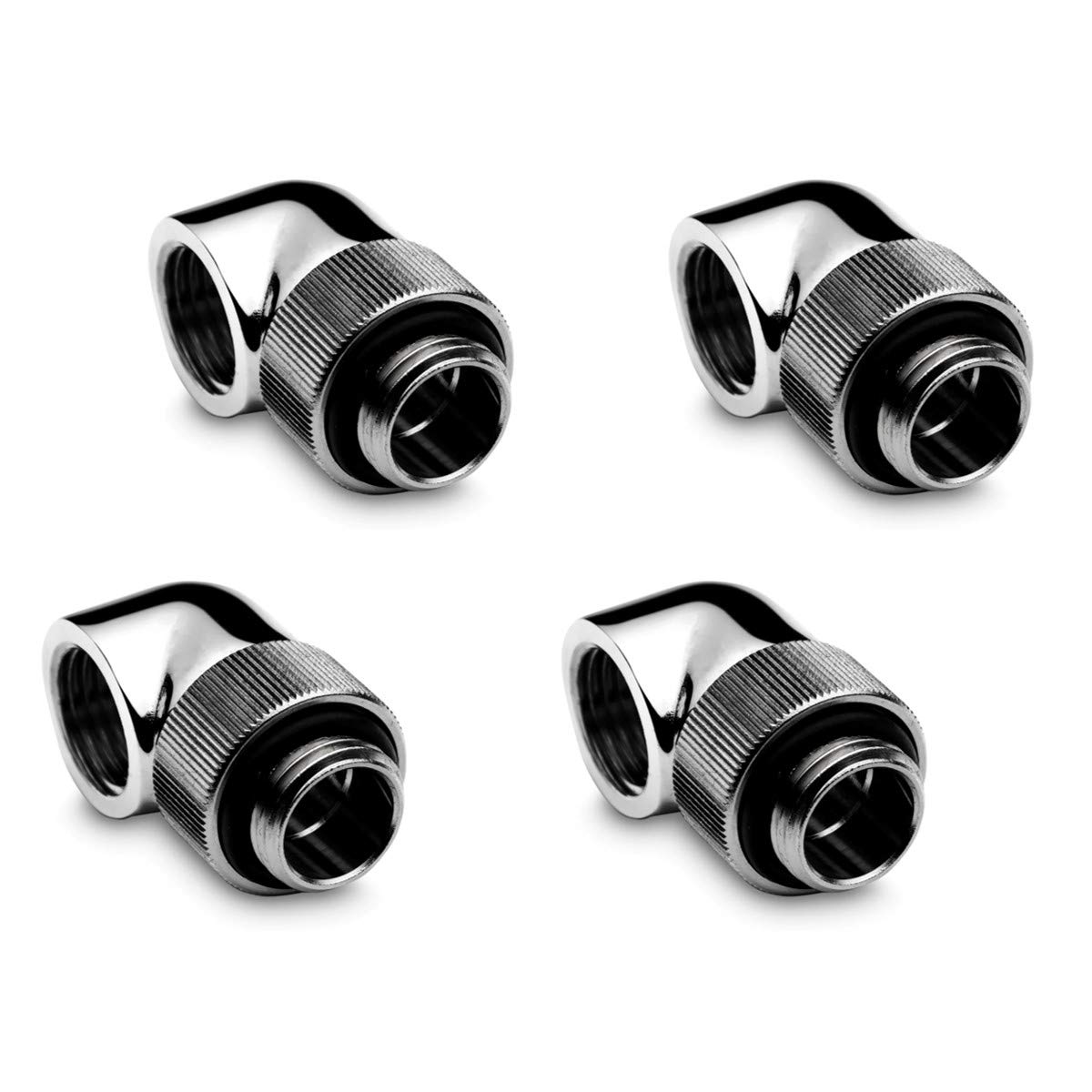 EKWB EK-AF Classic G1/4" 90 Degree Angled Fitting, Black Nickel, 4-pack