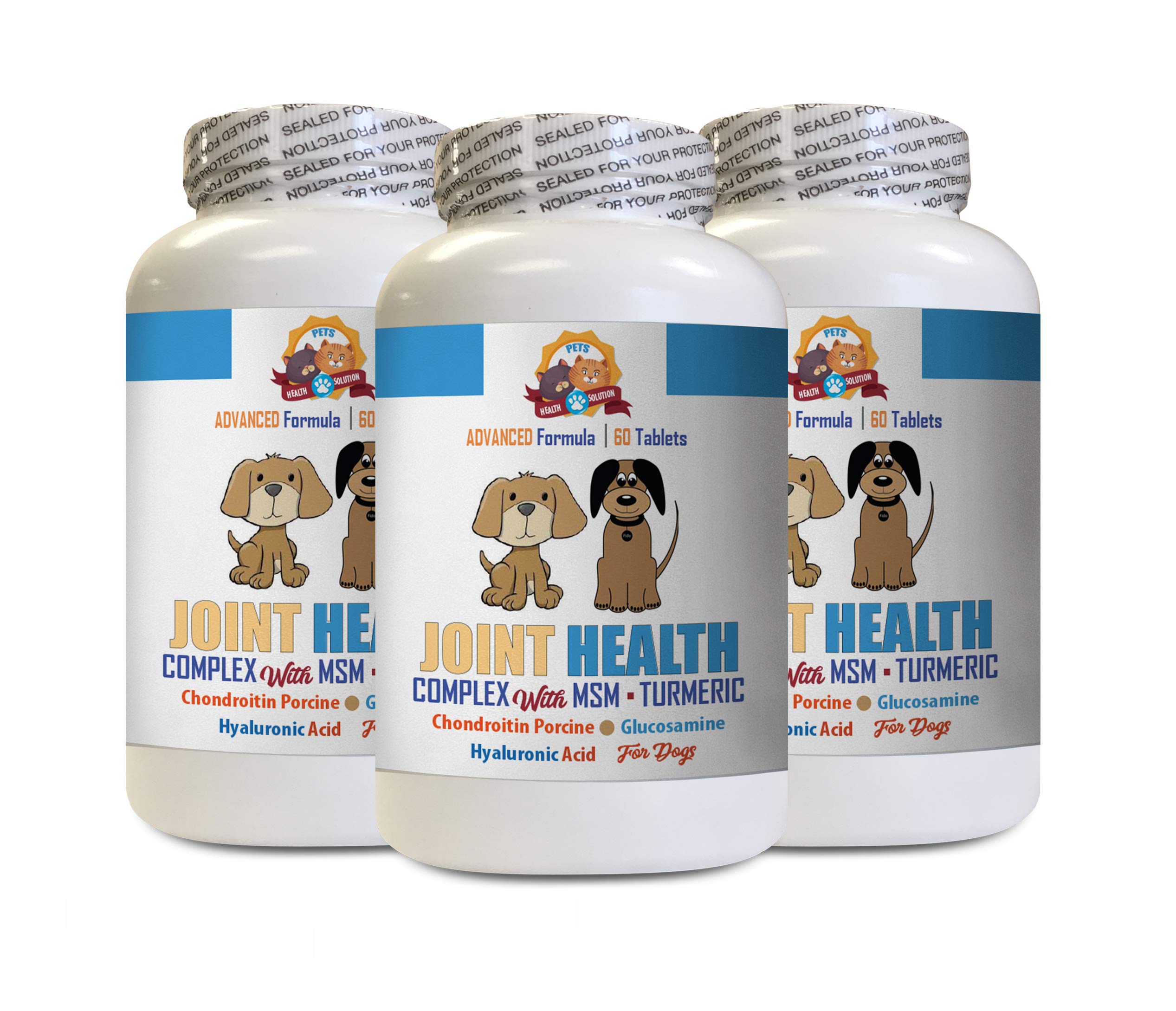 pet Joint Supplements - Dogs Joint Health Complex with Turmeric and MSM - Supports Hips and Joints - Turmeric for Dogs - 3 Bottles (180 Tablets)