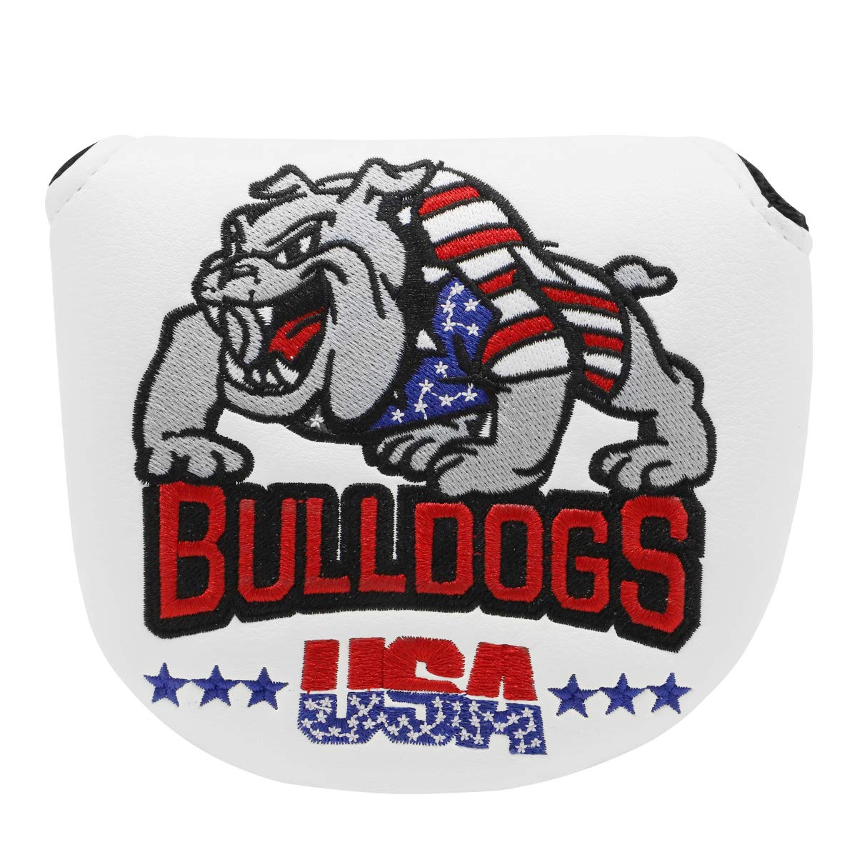 Golf Putter Cover Mallet, Putter Covers Golf Club Head Covers Putter Headcover for Mallet Leather Golf Putter Head Covers with Magnetic for Odyssey 2 Ball Scotty Cameron Callaway (White-2)