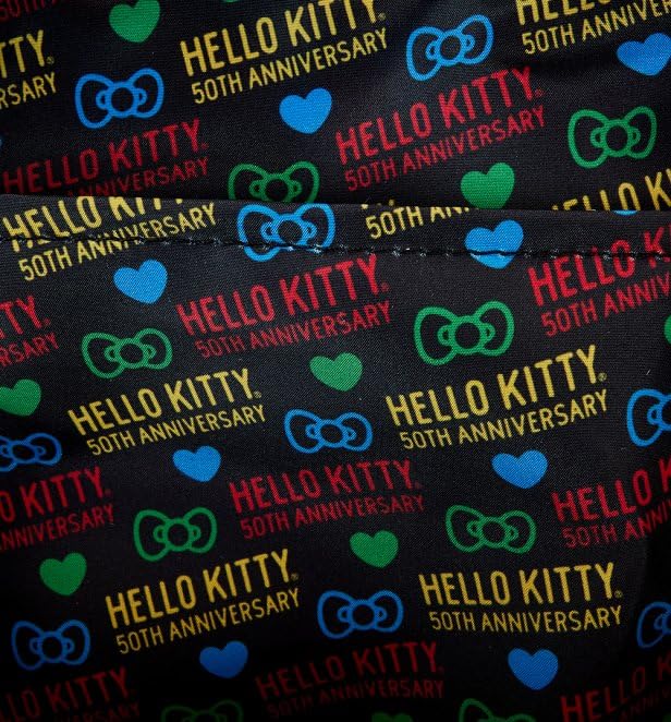 Loungefly Sanrio Hello Kitty 50th Anniversary All Over Print Square Nylon Mini Backpack