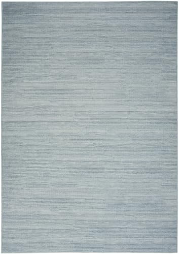 Nourison Washable Essentials Coastal, Nautical & Beach Aqua 4' x 6' Area Rug, Non Shedding, Bed Room, Living Room, Dining Room, Kitchen (4x6)