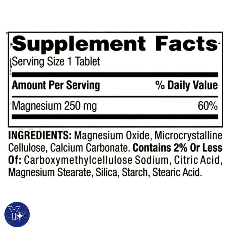 Magnesium Bone & Muscle Health Dietary Supplement Tablets Spring Valley, 250 mg, 250 Count