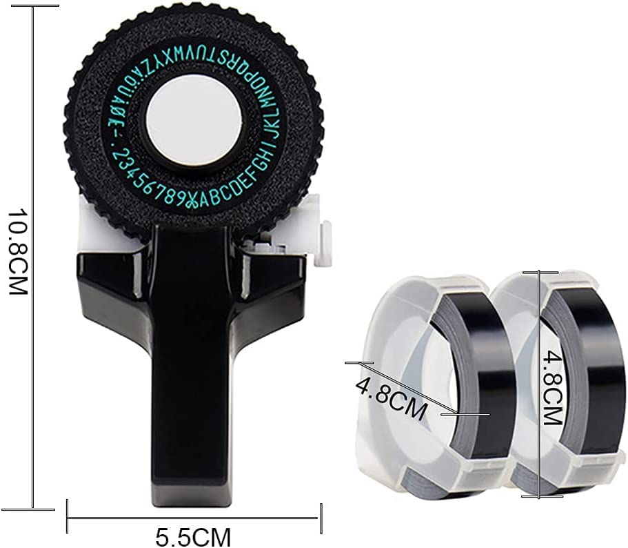 Manual Embossing Label Maker,Embossing Typewriter,Lettering Machine,Refill with Free 2 Tapes