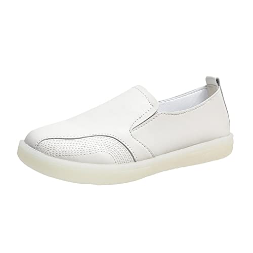 FASDNENDYS Fashion Summer and Autumn Women Casual Shoes Flat Soft Bottom Solid Color White and Comfortable Summer Sandals
