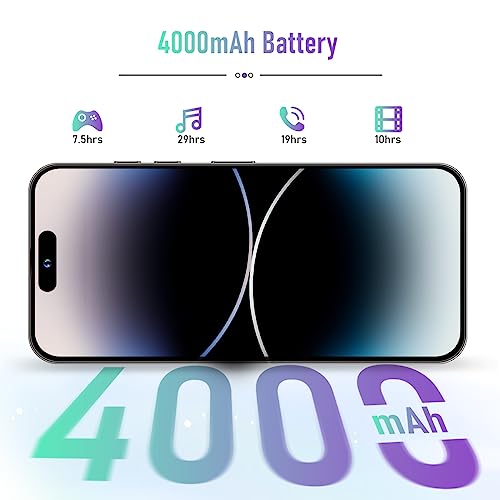 fuxinya Unlocked Cell Phones 2023 Android 13 Smartphone with Dynamic Island 6.54" HD Screen 50MP+8MP Camera 4000 mAh Long Battery 4GB+128GB 8-Core Mobile Phones Cellphone with 4G Dual SIM (Black)