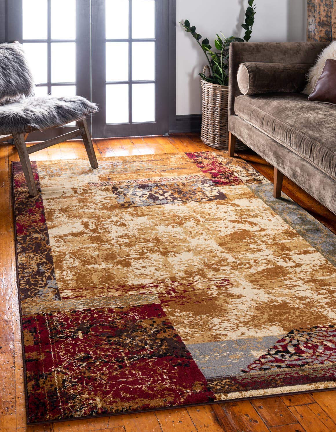 Unique Loom Barista Collection Area Rug - Arusha (2' 2" x 3' 1" Rectangle, Beige/ Black)