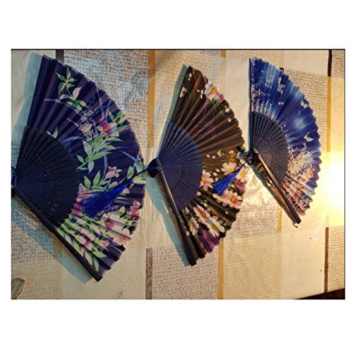 Hand Fans Folding fan Pattern Folding Dance Wedding Party Lace Silk Folding Hand Held Flower Fan Hand Fan Cool Bamboo Flower Personalized Chinese Fans (Color : G)