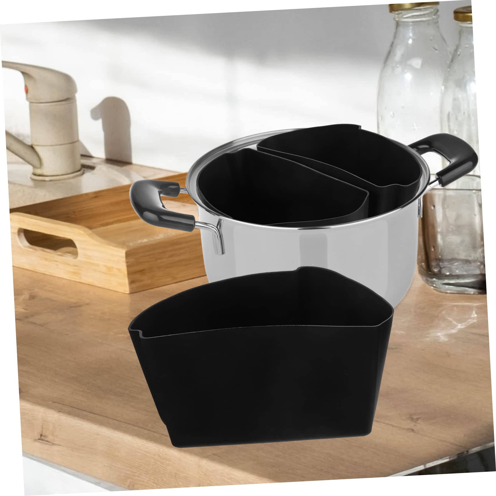FUOYLOO 1 set Insert non-slip Partition plate plug-in Partition insert Multipurpose black rice cooker silicone cookware lining cooker divider Multifunction kitchen slow cooker divider