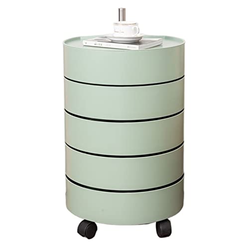 HIGOH Bedside Table Mobile Bedside Table, Round Desk, Locker, Simple Cosmetics, Locker, Furniture, Bedroom (Color : 2)