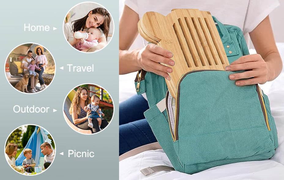 Eforwest Baby Bottle Drying Rack Bamboo, Space Saving Countertop Drying Rack Waterproof Bottle Dryer Holder with Anti-Slip Rubber Pad for Bottles, Nipples, Pump Parts, Cups