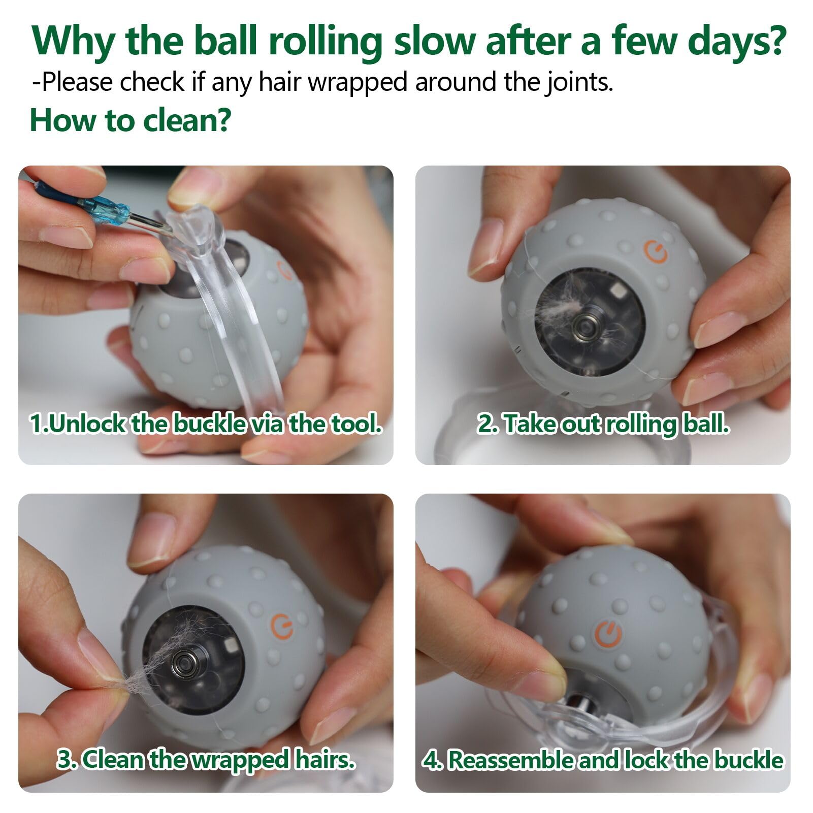 Sofolor Motion Activate Interactive Cat Toys - Automatic Moving Ball Toys for Indoor Cats, Self Rotating Ball with Lights, Electric Cat Mice Toys, USB Rechargeable, Auto On/Off