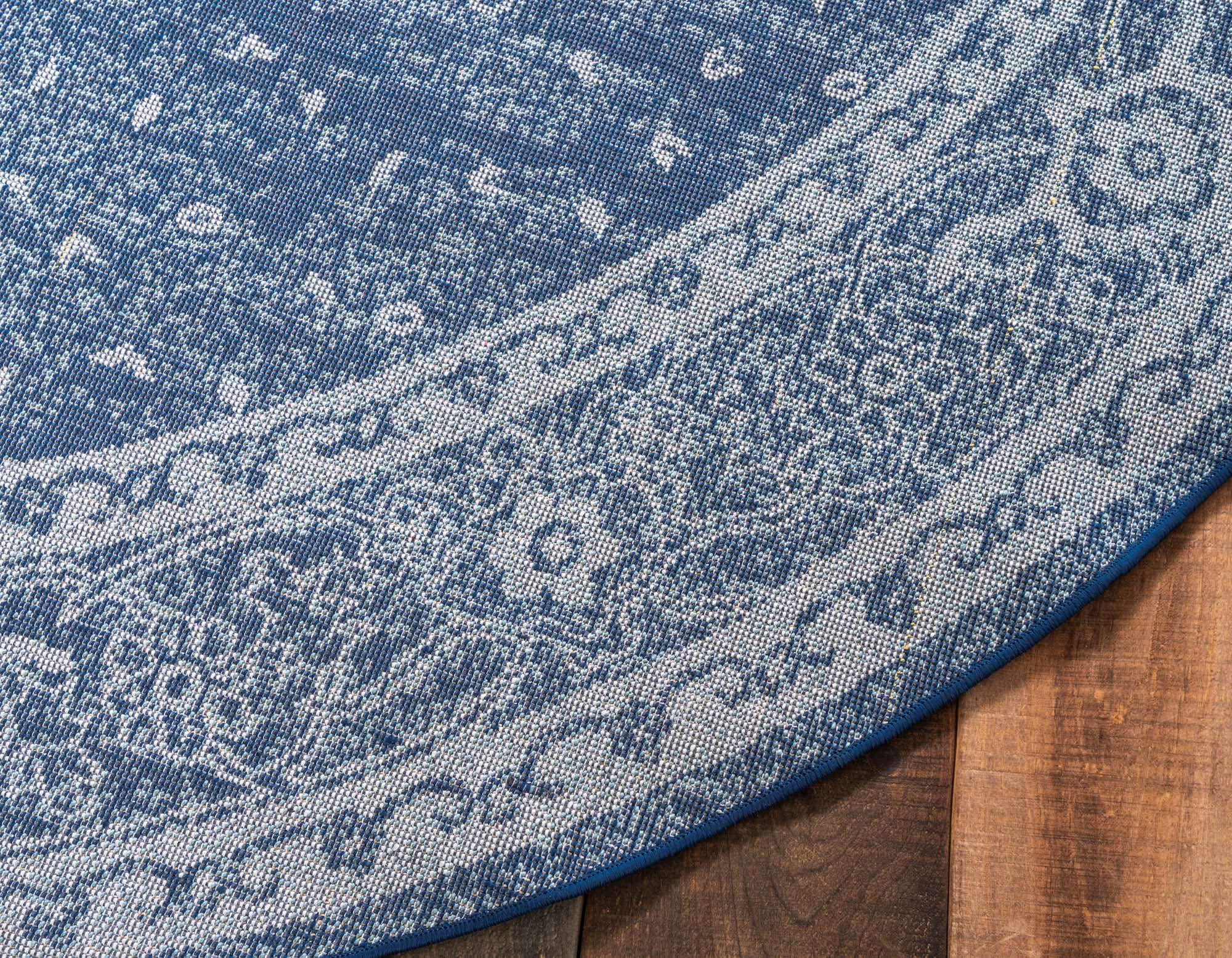 Unique Loom Bromley Collection Area Rug - Midnight (7' 10" Round, Navy Blue/ Ivory)