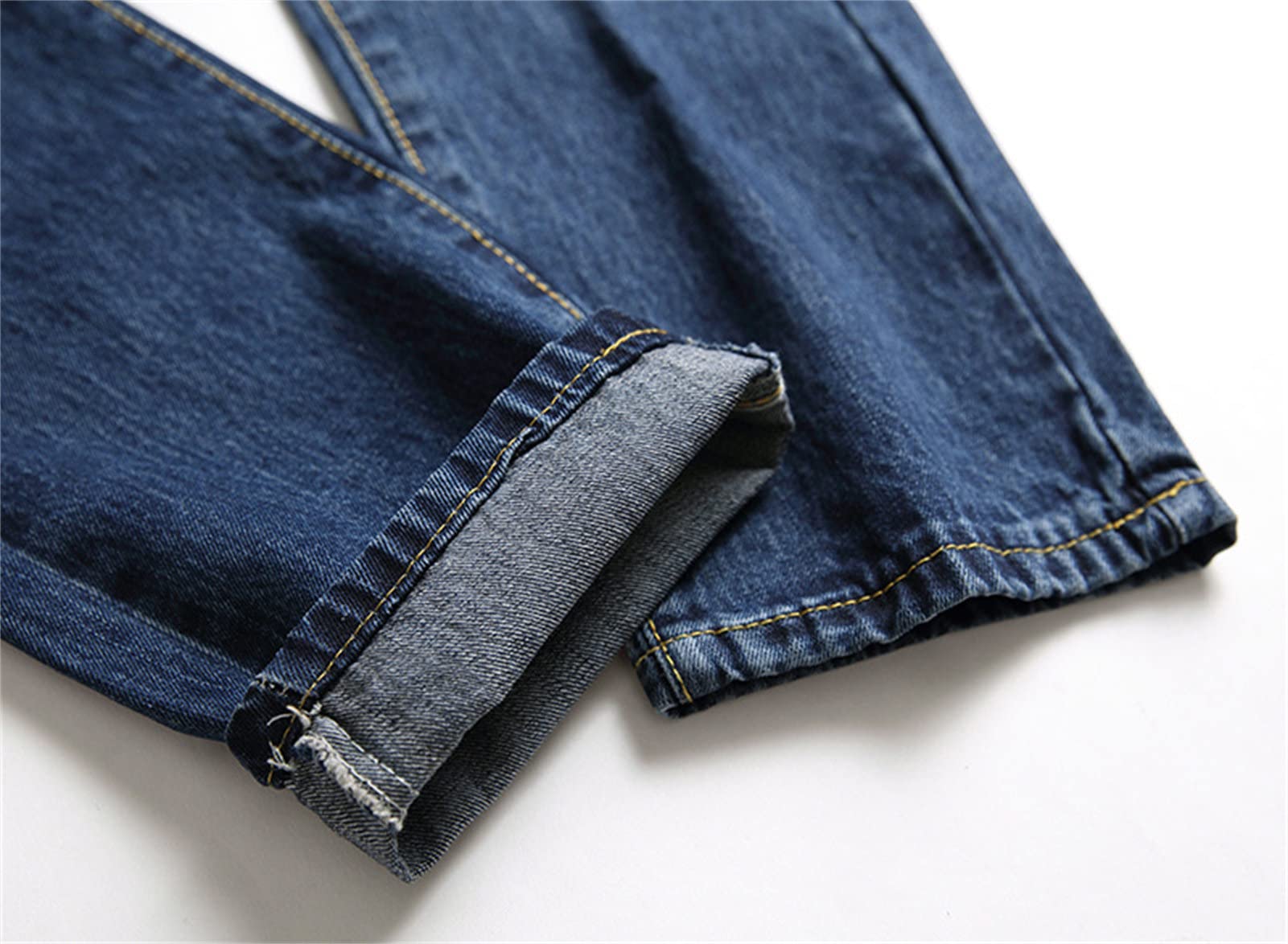 Men's Lightweight Hip Hop Jeans Ripped Straight Leg Washed Denim Jeans Vintage Stretch Distressed Jean Pants (Dark Blue,30)