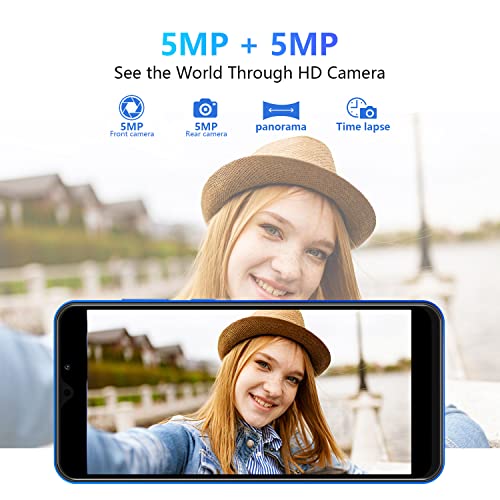 Xgody X13 Unlocked Smartphone, 6.1 Inch 2022 4G Dual SIM and Dual 5MP Camera Cheap Cell Phone, Android 9.0 OS Phones, 3000mAh Massive Battery, Face Recognition (Blue)