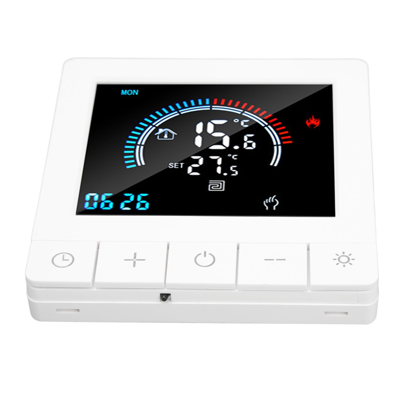 Floor Heating Thermostat, Programmable Home Heating Controller AC 90-240V High Accuracy Touch Control for Hotel (16A Electric Heating with WiFi (Included 3 Meter)