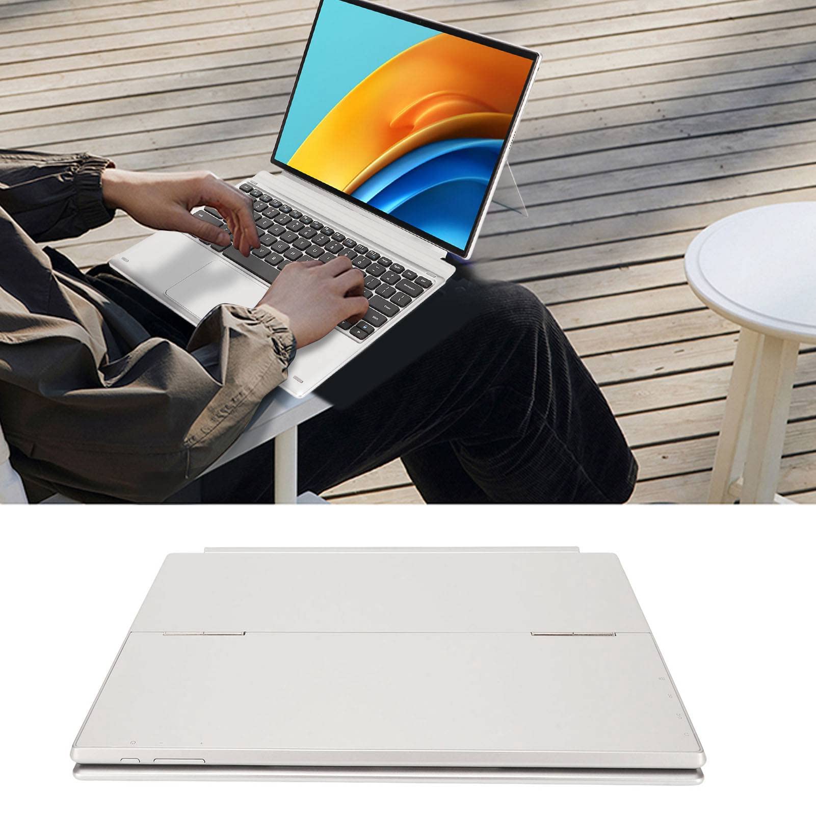 Jaerb 2 in 1 Laptop, IPS Display 2880x1920 6000mAh 12.3in Laptop Computer with Magnetic Keyboard Speakers for Entertainment (12+1TB US Plug)